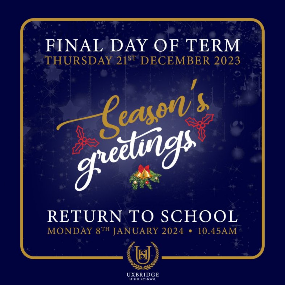 Uxbridge High School - Final day arrangements